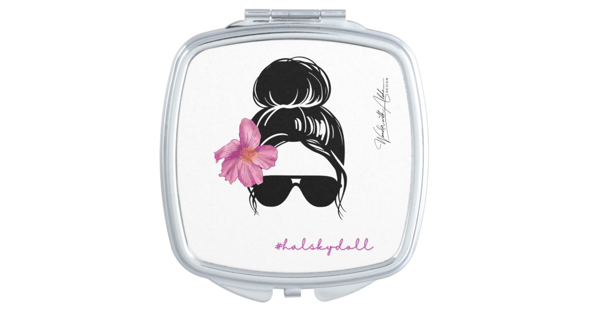 HAL Sky Doll Hibiscus by Wander With Aloha Compact Mirror | Zazzle