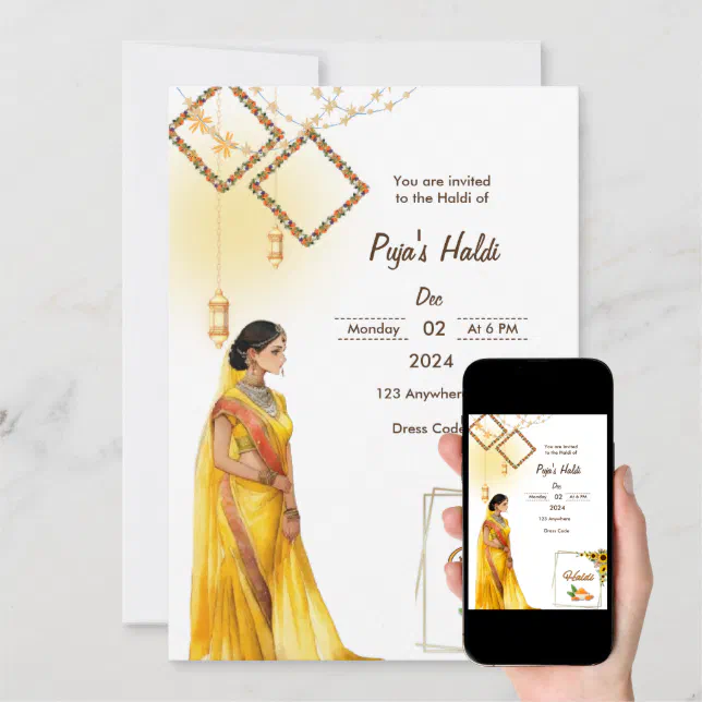 Haldi ceremony invitation | Zazzle