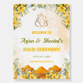 Haldi Ceremony Welcome Sign, Haldi Foam Board | Zazzle
