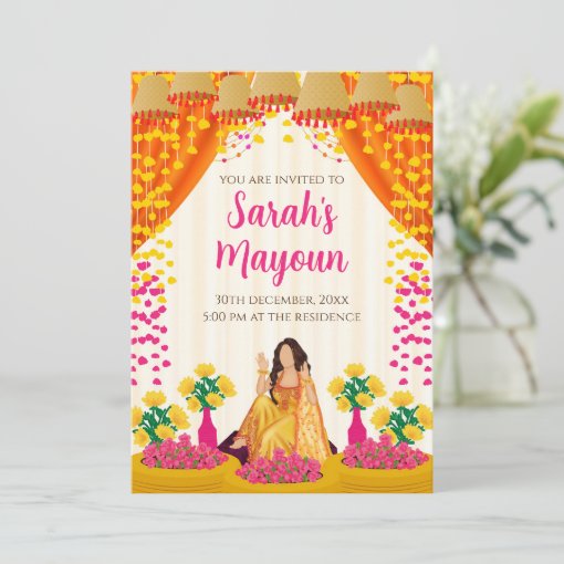 Haldi invitation Mayoun invites & Haldi invites | Zazzle