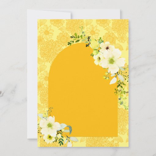Haldi invite yellow flowers arch Indian bridal | Zazzle