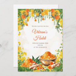 Haldi invites as Haldi invitation Holud invitation | Zazzle