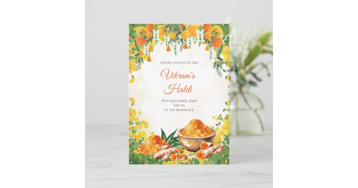 Haldi invites as Haldi invitation Holud invitation | Zazzle