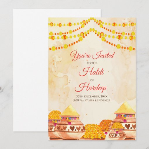 Haldi invites & Haldi invitations Holud invitation | Zazzle