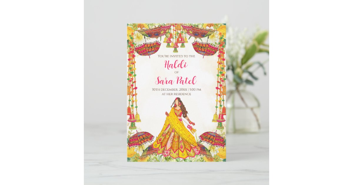 Haldi invites & Holud invitation Haldi invitations | Zazzle