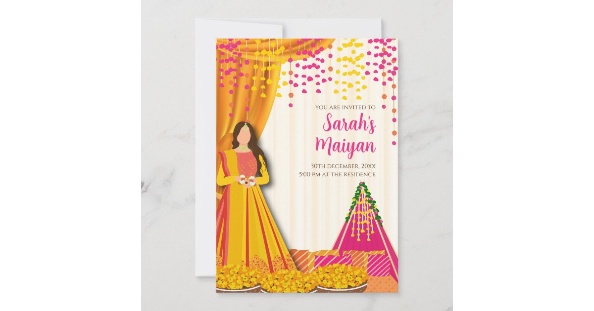 Haldi invites Maiyan invitation, Haldi invitation | Zazzle