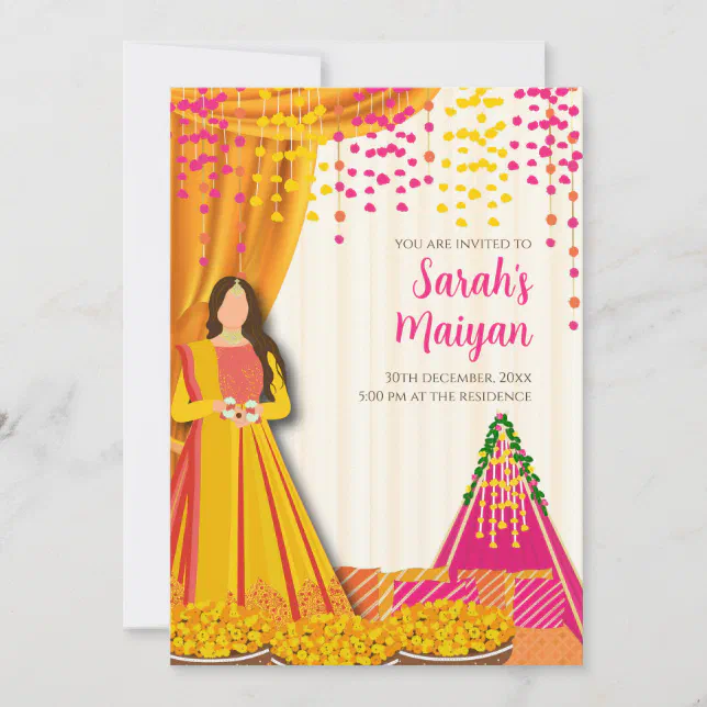 Haldi invites Maiyan invitation, Haldi invitation | Zazzle