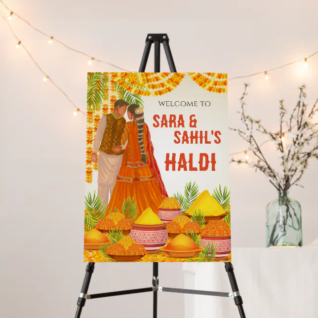 Haldi posters & Welcome to Haldi Signs | Zazzle