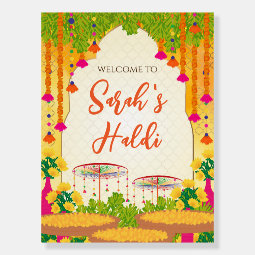 Haldi welcome board as Welcome to Haldi Signs | Zazzle