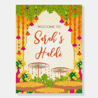 Haldi welcome board as Welcome to Haldi Signs | Zazzle