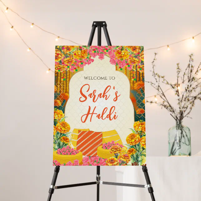 Haldi Welcome Signs as Haldi welcome board | Zazzle