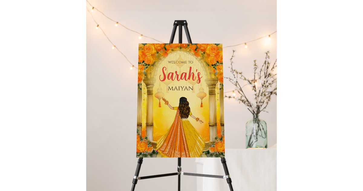Haldi welcome signs Maiyan sign, Welcome to Maiyan | Zazzle