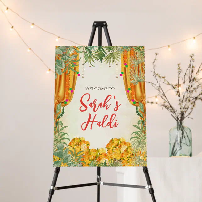 Haldi Welcome Signs Wedding Haldi poster | Zazzle