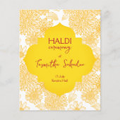Haldi yellow flowers budget invitation | Zazzle