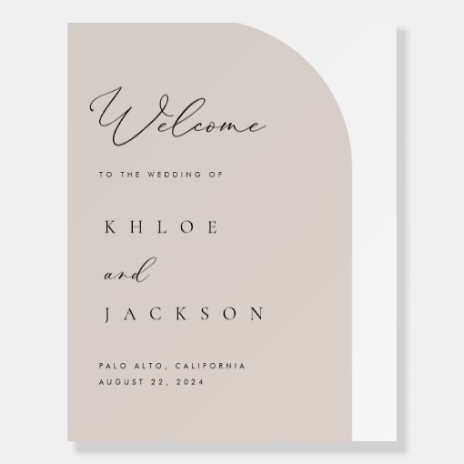 Half Arch Minimal Welcome Sign Wedding Decor | Zazzle
