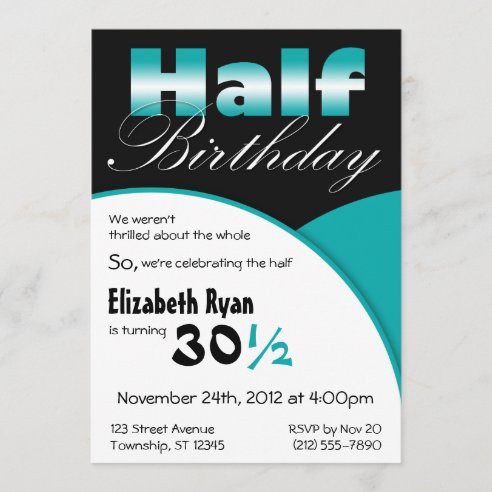 Half Birthday Invitations | Zazzle
