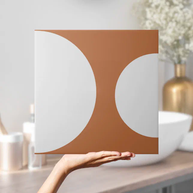 Half Circle Pattern Modern Terracotta Geometric Ceramic Tile | Zazzle