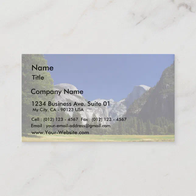 Half Dome In Yosemite National Park Business Card | Zazzle