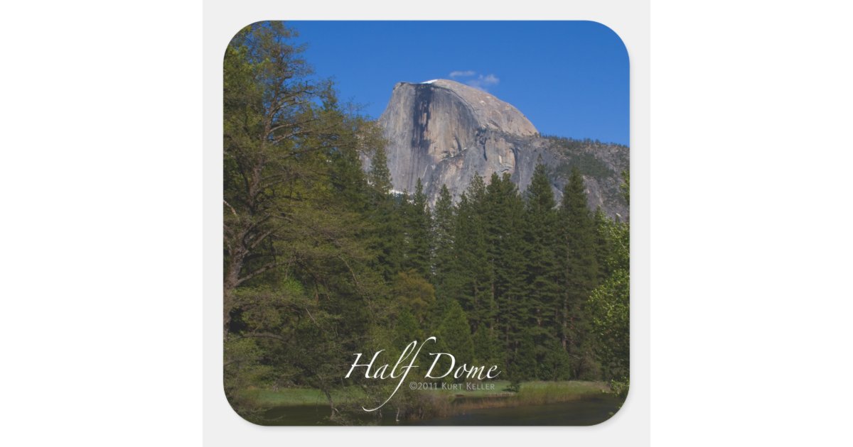 Half Dome Square Sticker | Zazzle