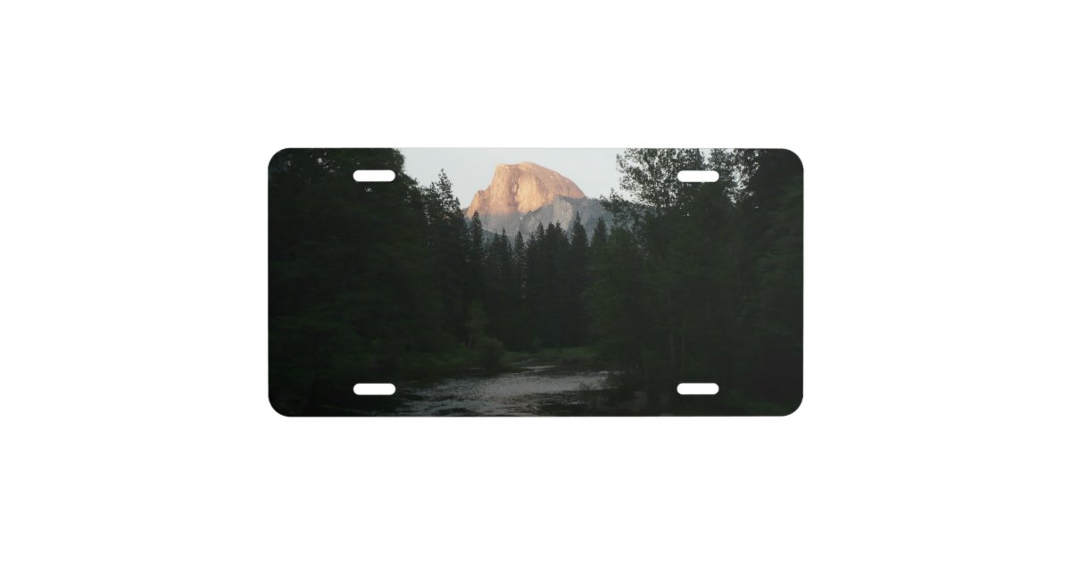 Half Dome Sunset in Yosemite National Park License Plate | Zazzle
