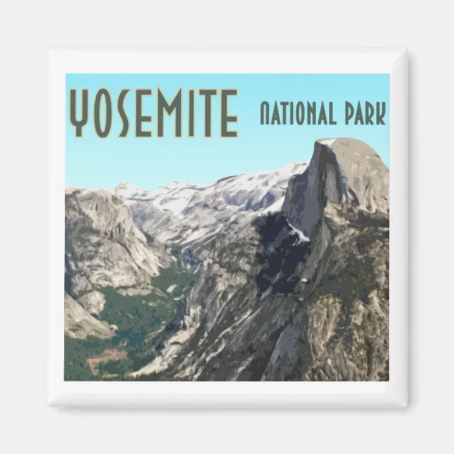 Half Dome Yosemite National Park Vintage Souvenir Magnet | Zazzle