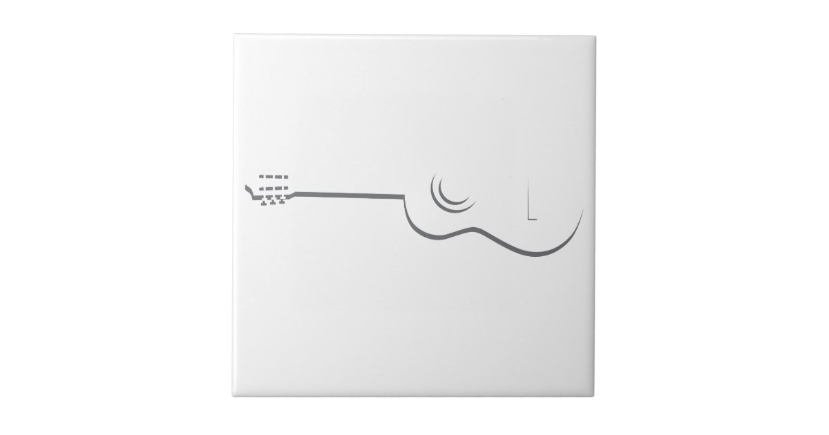 Half Guitar Outline Ceramic Tile | Zazzle