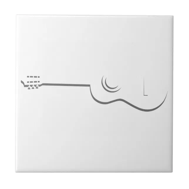 Half Guitar Outline Ceramic Tile | Zazzle