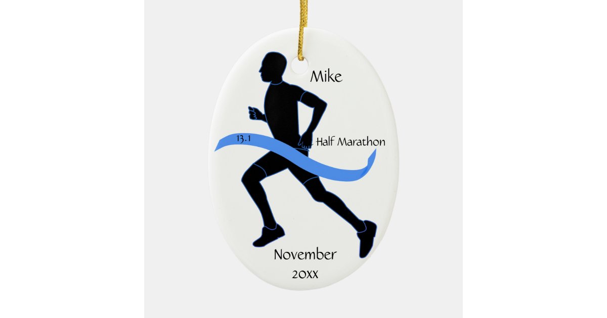 Half Marathon Runner Ornament - Man | Zazzle