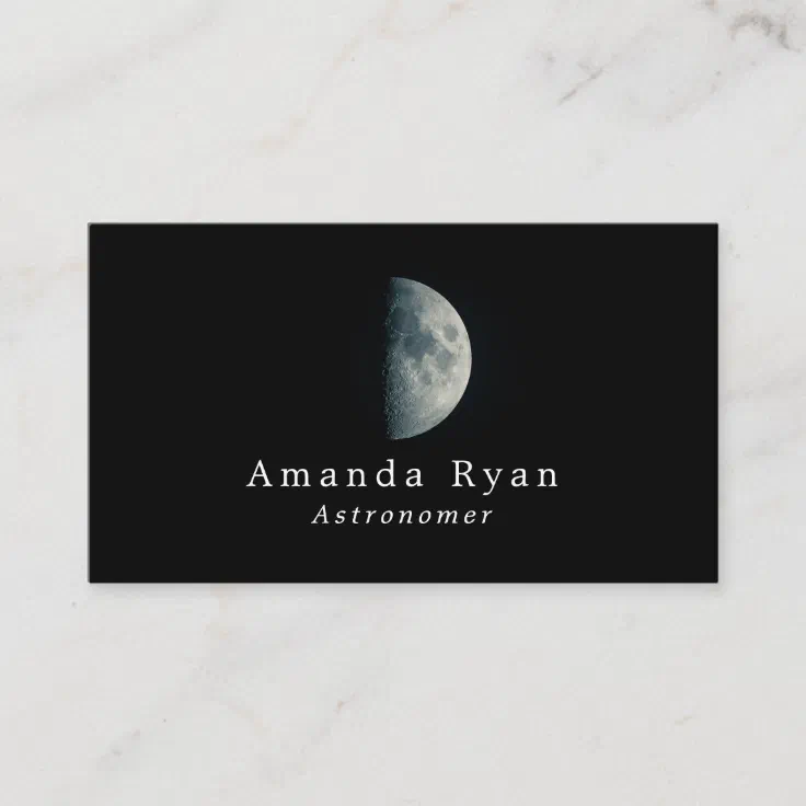 Half Moon, Astronomy Business Card | Zazzle