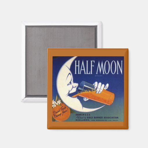 Half Moon Brand Oranges Crate Label Magnet | Zazzle