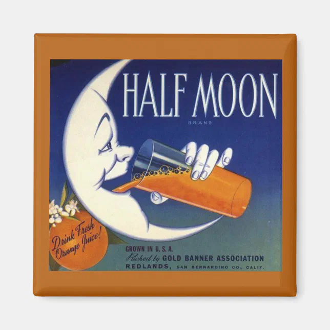 Half Moon Brand Oranges Crate Label Magnet | Zazzle