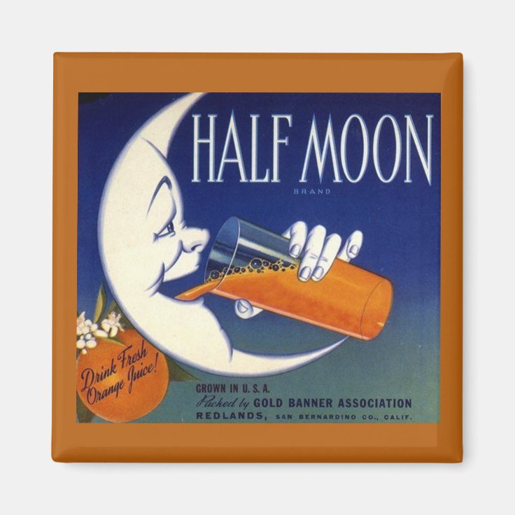 Half Moon Brand Oranges Crate Label Magnet | Zazzle