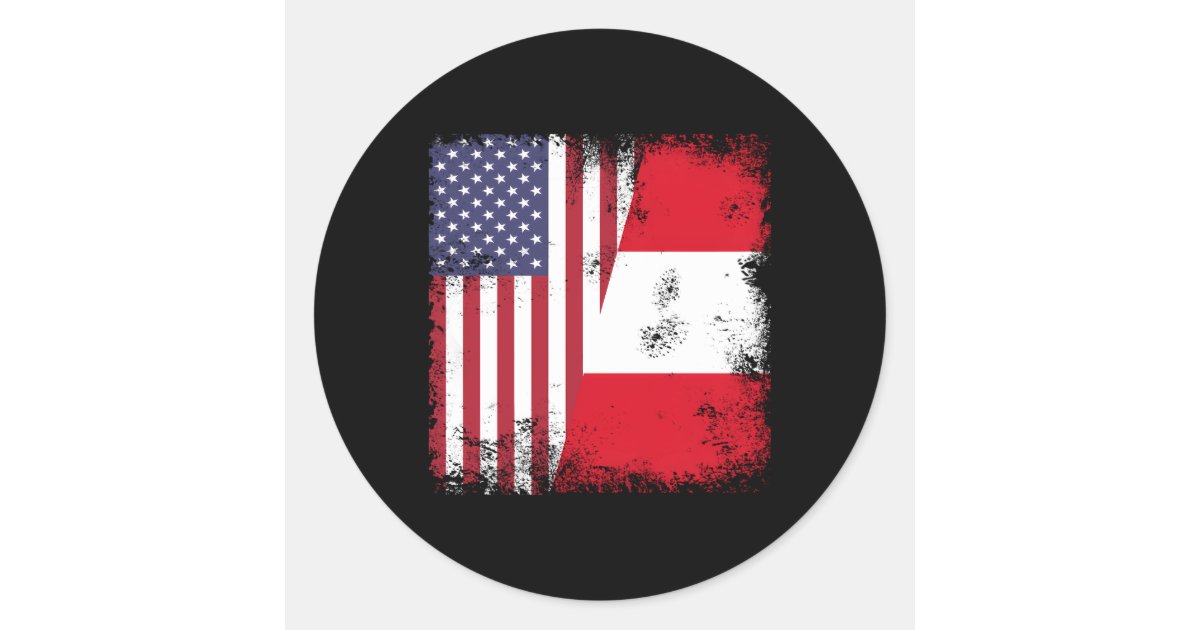 Half Peruvian Flag Peru Usa Classic Round Sticker | Zazzle