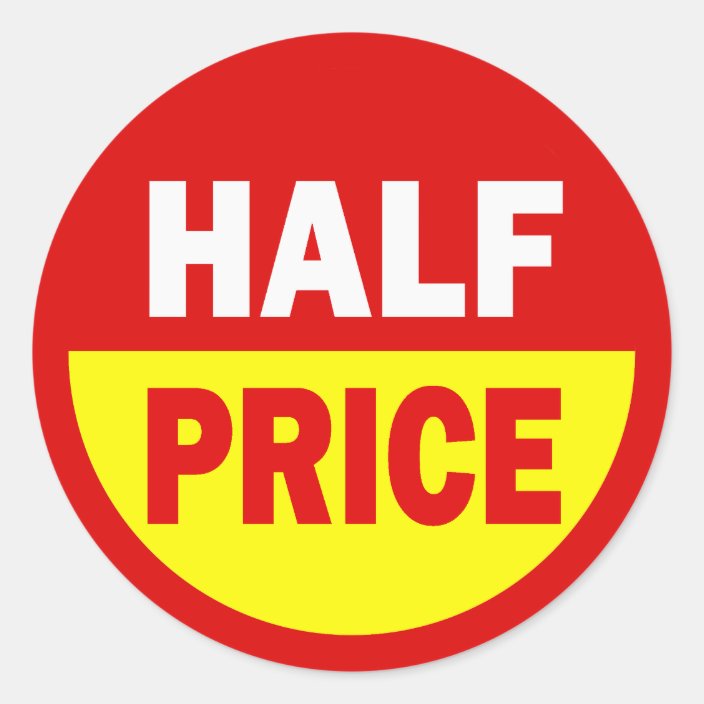 Half Price Retail Stickers | Zazzle.com