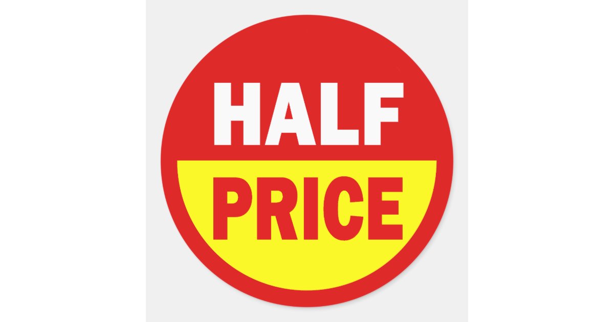 Half Price Retail Stickers | Zazzle