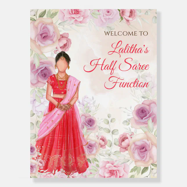Half saree ceremony sign Half Saree signs | Zazzle