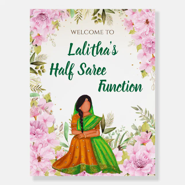 Half saree function sign Half saree poster sign | Zazzle