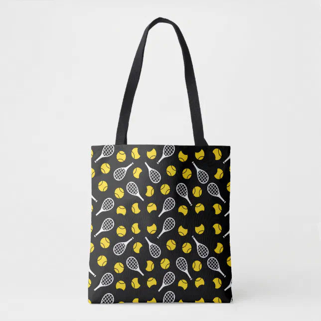 Half Tennis Ball Tennis Rackets Active Pattern Tote Bag | Zazzle