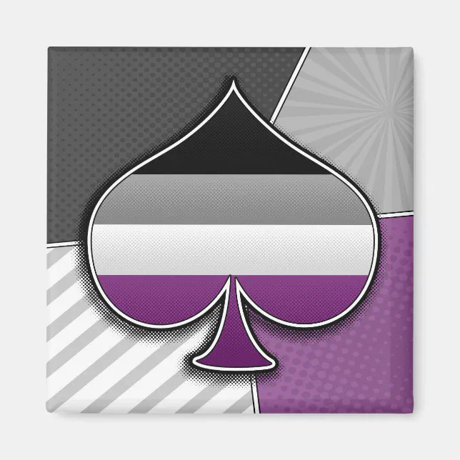 Halftone Asexual Pride Ace Symbol with Flag Magnet | Zazzle