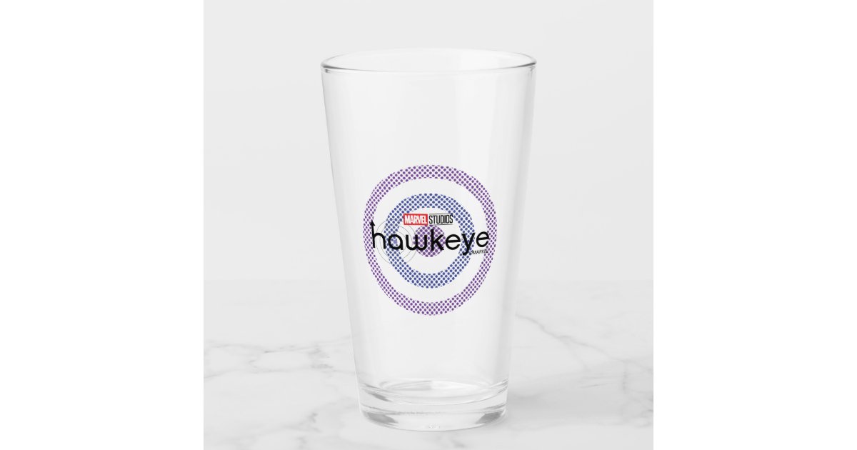 Halftone Bullseye Logo Glass | Zazzle