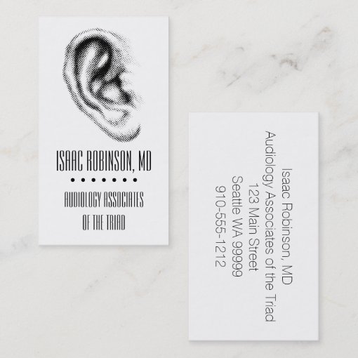 Halftone Ear Hearing Aid Business Card | Zazzle