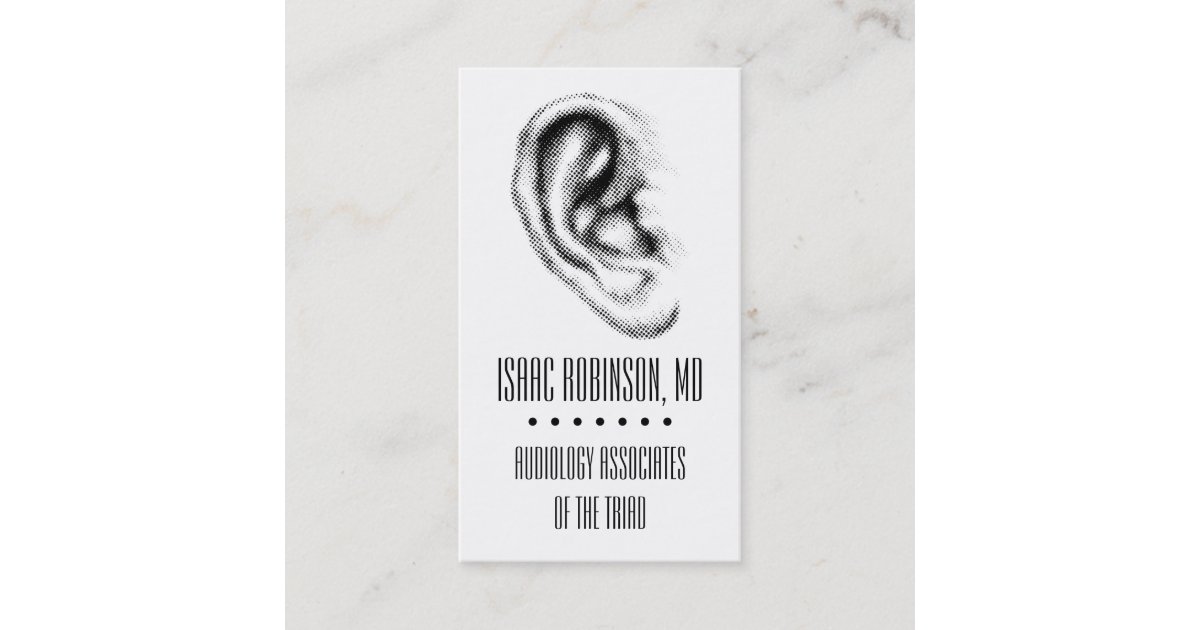 Halftone Ear Hearing Aid Business Card | Zazzle