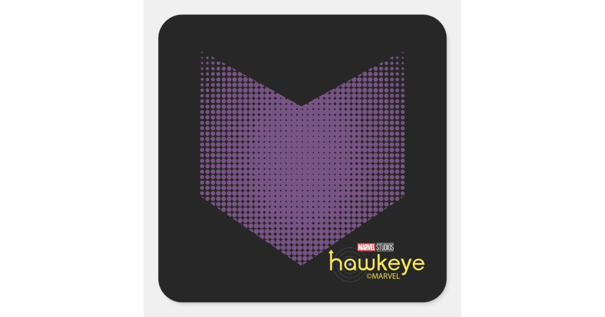 Halftone Hawkeye Symbol Square Sticker | Zazzle