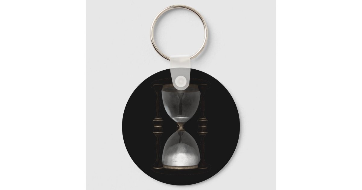 Halftone Hourglass Sand Timer Keychain | Zazzle