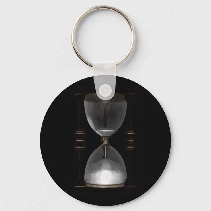 Halftone Hourglass Sand Timer Keychain | Zazzle