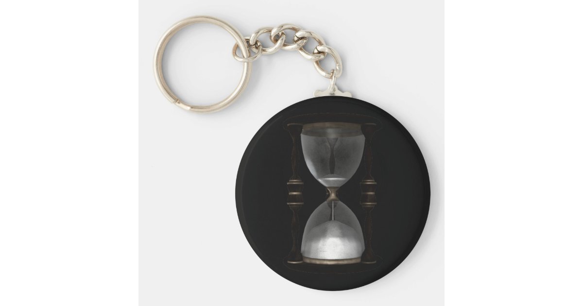 Halftone Hourglass Sand Timer Keychain | Zazzle.com