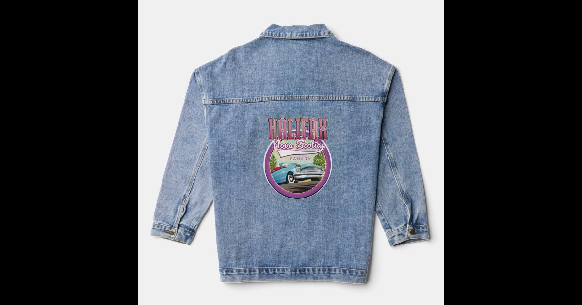 Halifax Nova Scotia travel logo Denim Jacket | Zazzle