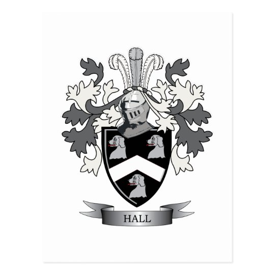 Hall Family Crest Coat of Arms Postcard | Zazzle.com