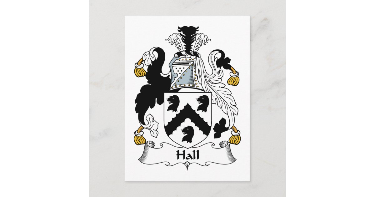 Hall Family Crest Postcard | Zazzle