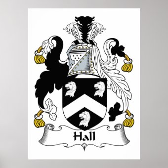 Hall Family Crest Poster | Zazzle